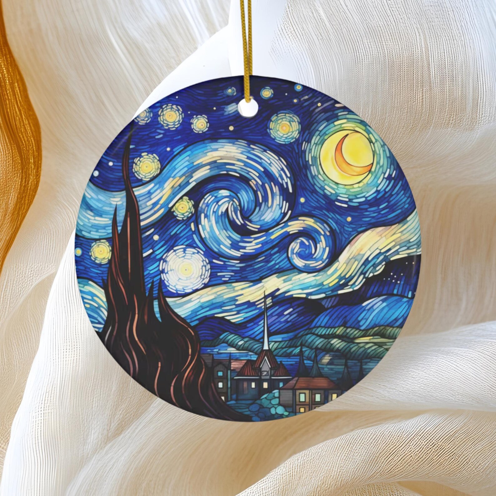 Starry Night Ornament, Christmas Tree Ornament, Holiday Ornament ...