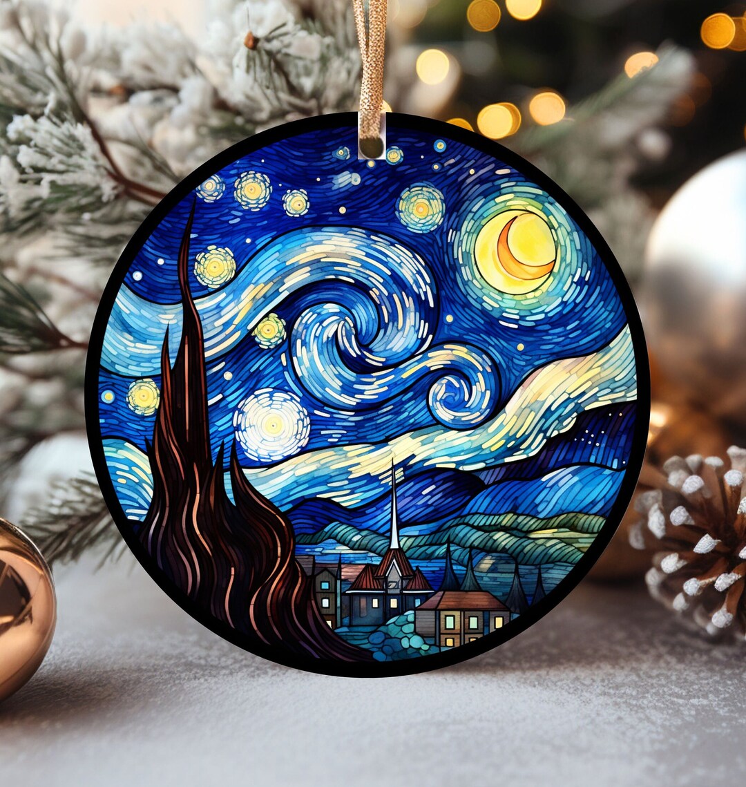 Starry Night Ornament, Christmas Tree Ornament, Holiday Ornament ...