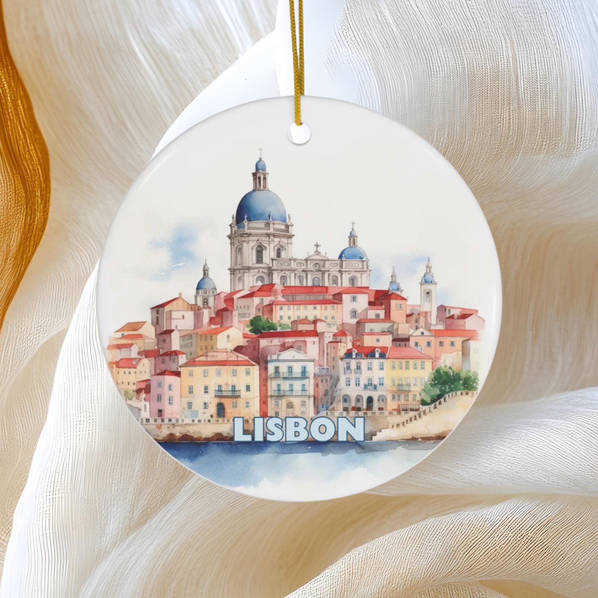 Lisbon Ornament, Portugal Vacation Gift, Ceramic Christmas Tree ...