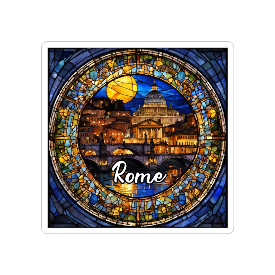 Rome Sticker, Italy Night Sky Souvenir Vinyl Outdoor Sticker, Travel ...