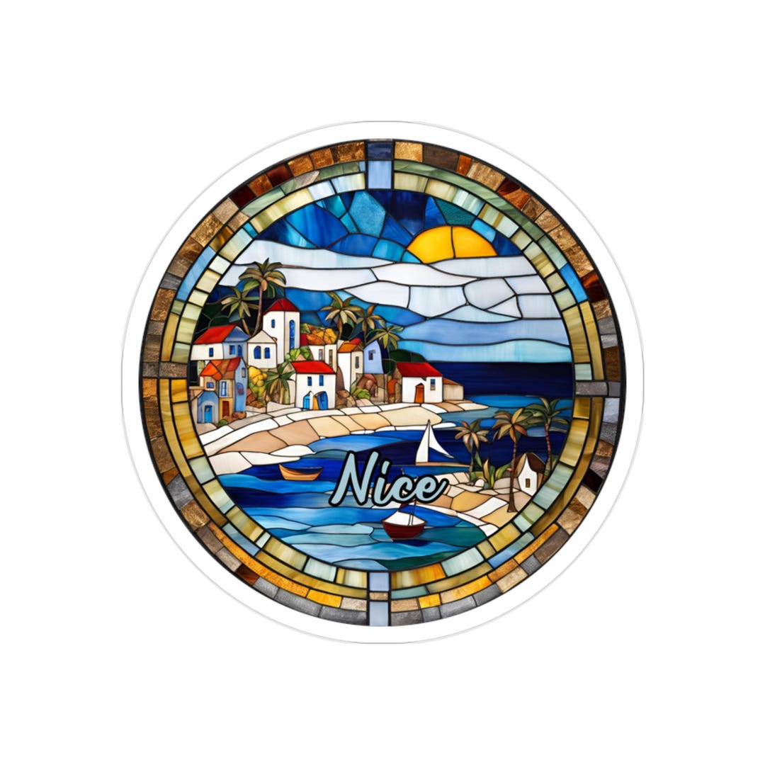 Nice Sticker, French Riviera Sea Souvenir Vinyl Outdoor Sticker, Travel ...