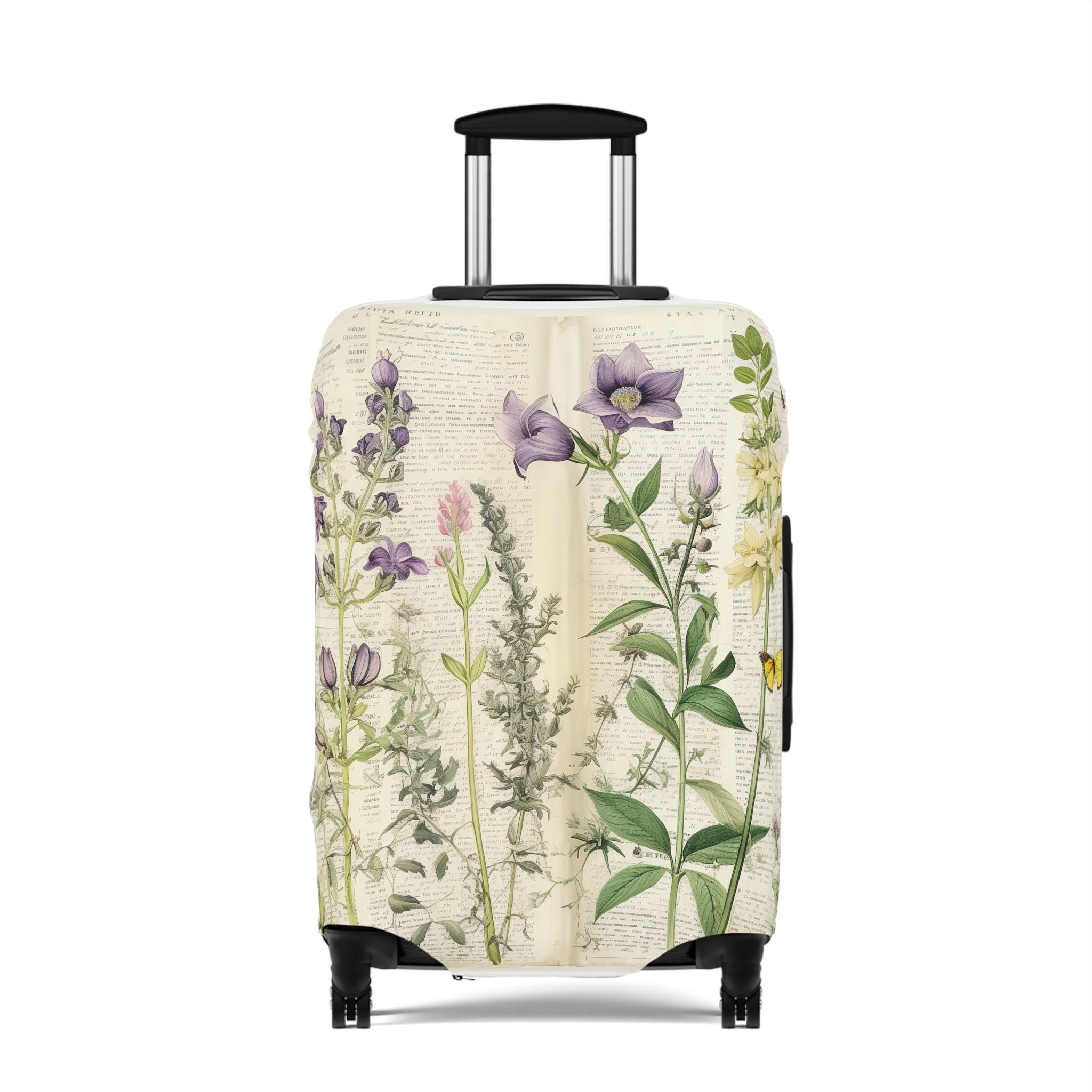 Botanical Garden Wildflower Luggage Cover, Vintage Style Herb Garden ...