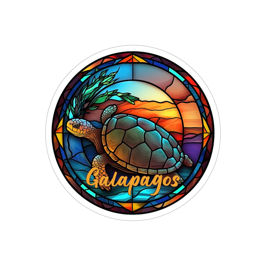 Galapagos Sticker, Vinyl Outdoor Sticker, Cute Sea Turtle Vacation Trip ...