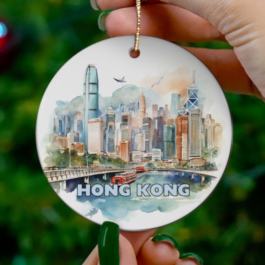 Hong Kong Ornament, China Vacation Gift, Ceramic Christmas Tree ...