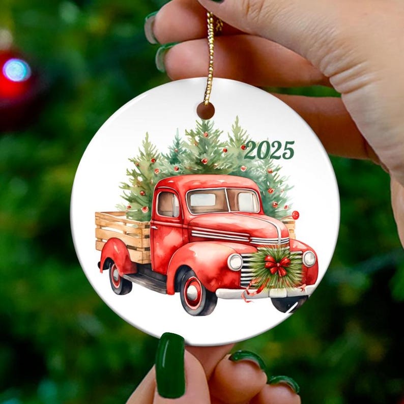 Christmas Ornament, 2025 Ornament, Dated Christmas Tree Ornament ...