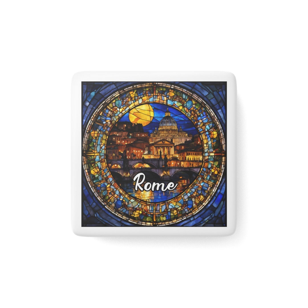 Rome Magnet, Travel Gift, Faux Stained Glass Refrigerator Magnet ...