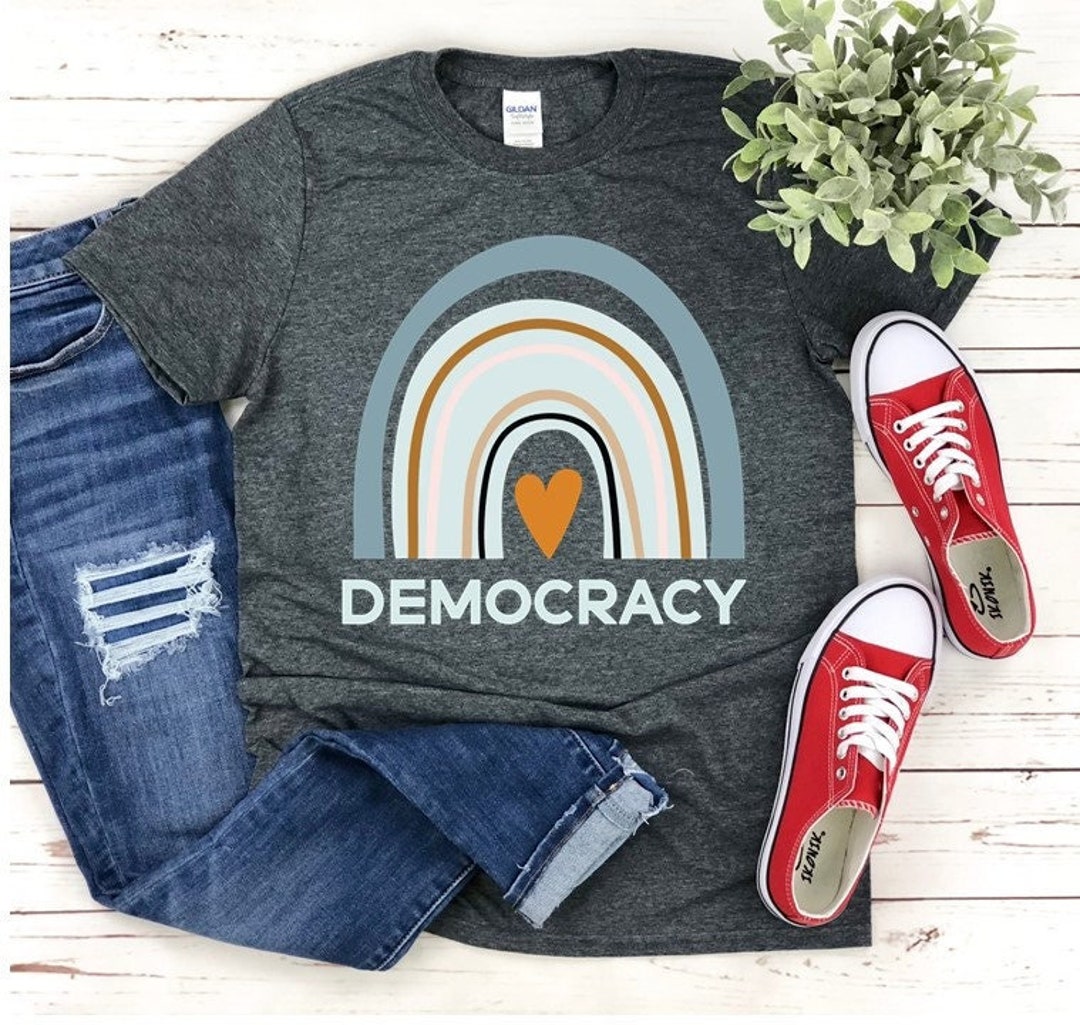 Show Your Support for Democracy With Our Rainbow Political T-shirt ...