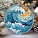 Great Wave Ornament, Christmas Tree Ornament, Holiday Ornament, Faux ...