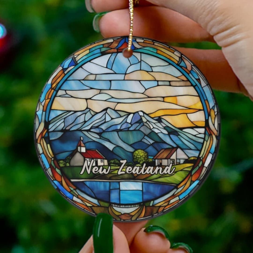 New Zealand Ornament, Faux Stained Glass, Christmas Tree Ornament ...