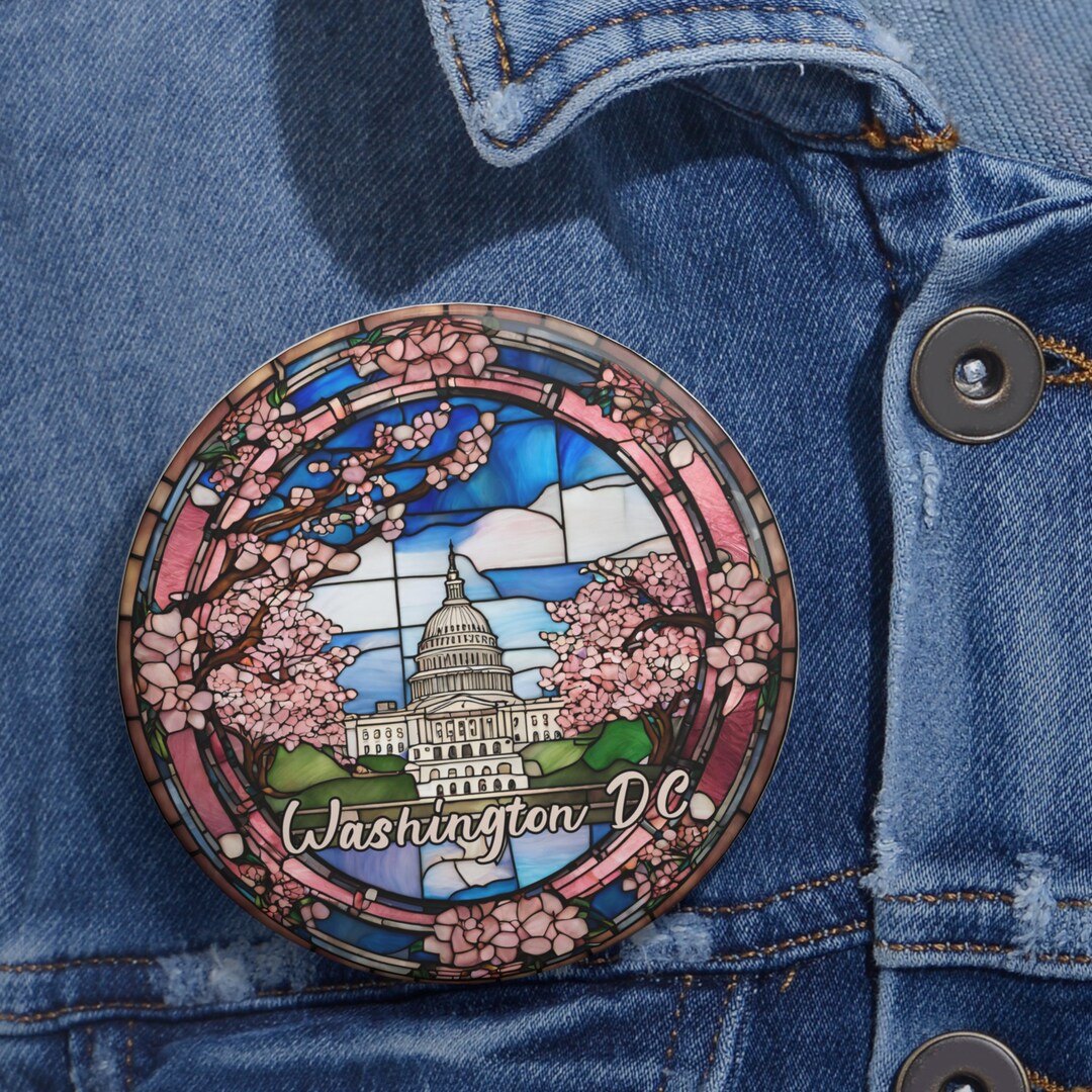Washington DC Pin, Custom Pin Buttons, United State Cherry Blossom ...