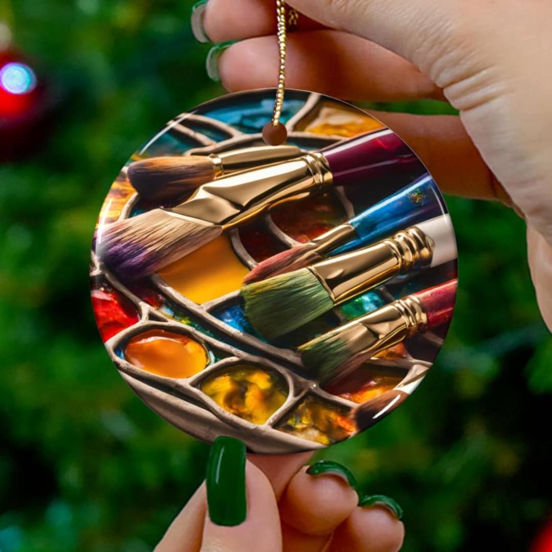 Painting Ornament, Paint Brush Ornament, Art Gift for Painter, Keepsake ...