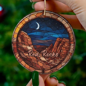 Red Rocks Ornament, Christmas Tree Ornament, Holiday Ornament, Colorado ...