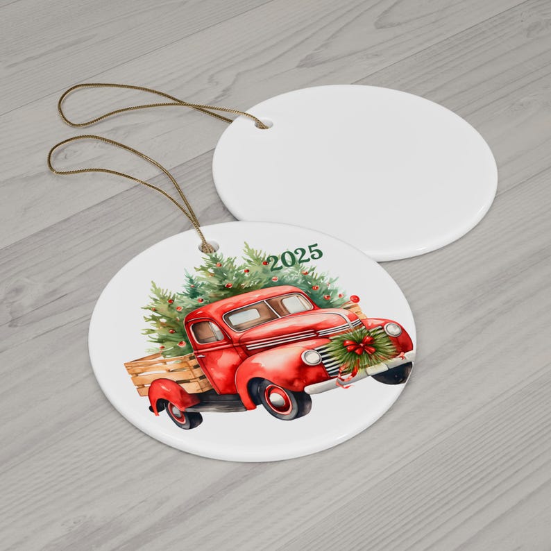 Christmas Ornament, 2025 Ornament, Dated Christmas Tree Ornament ...