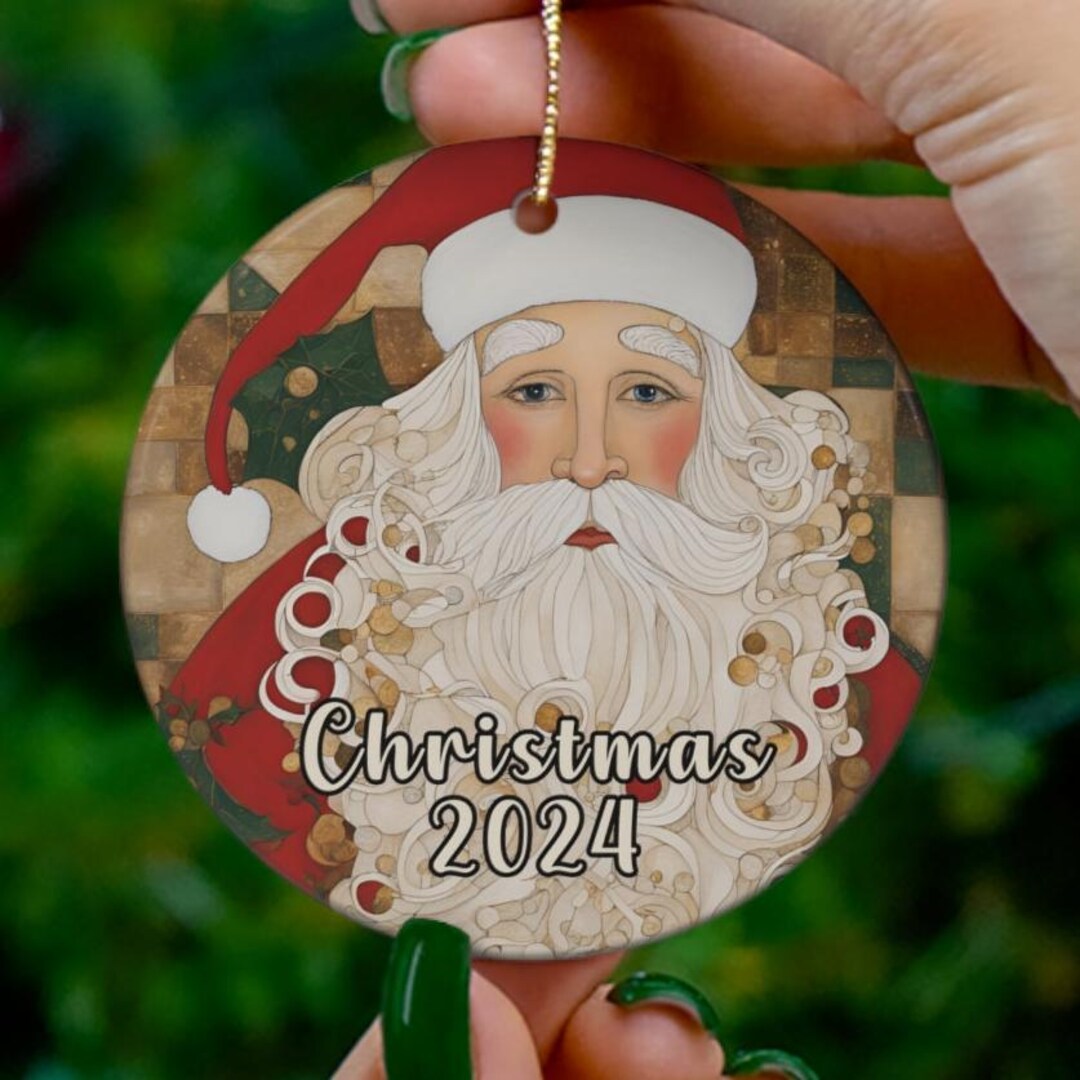 Christmas 2024 Ornament, Holiday Ornaments, Whimsical Santa, Christmas ...