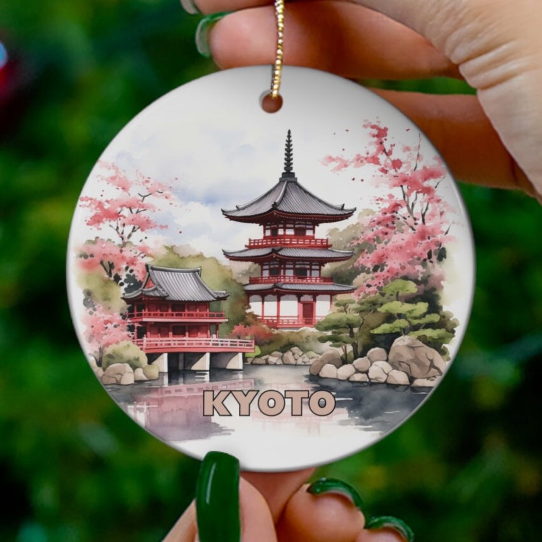 Kyoto Ornament, Japan Vacation Gift, Ceramic Christmas Tree Ornament ...