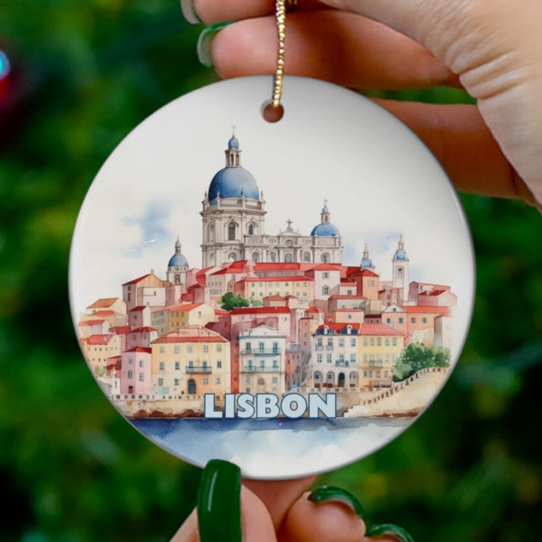 Lisbon Ornament, Portugal Vacation Gift, Ceramic Christmas Tree ...