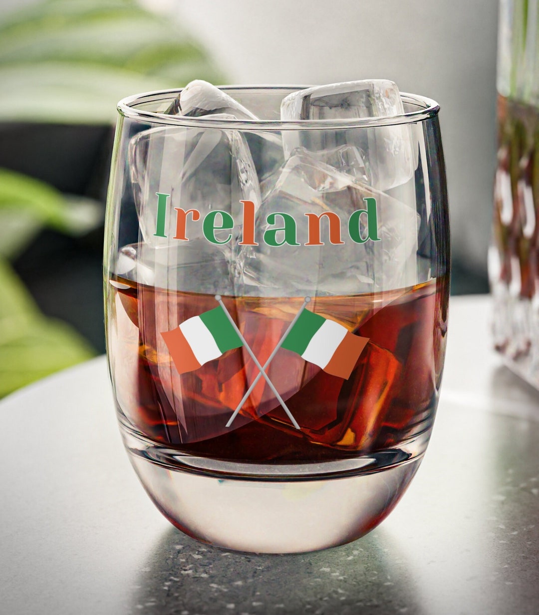 Ireland Whiskey Glass, Irish Travel Gift, Cute Irish Flag Drinkware ...