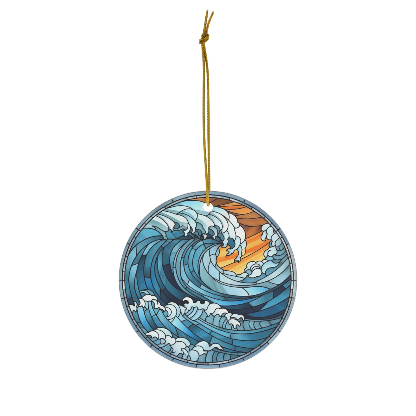 Great Wave Ornament, Christmas Tree Ornament, Holiday Ornament, Faux ...