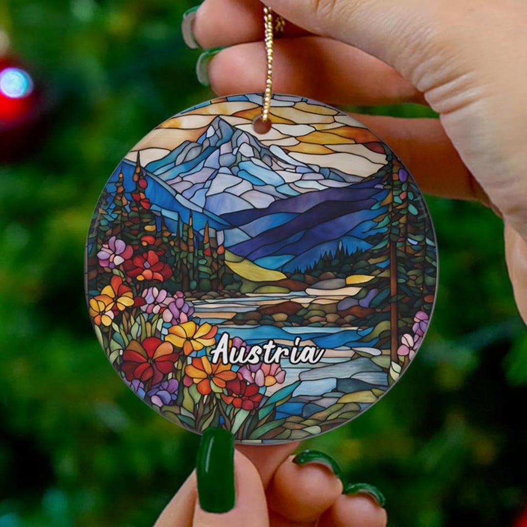 Austria Ornament, Beautiful Faux-stained Glass Austrian Ornament ...