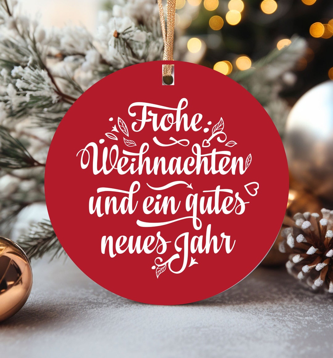 Frohe Weihnachten Ornament, German Christmas Ornaments, Cute Red and ...