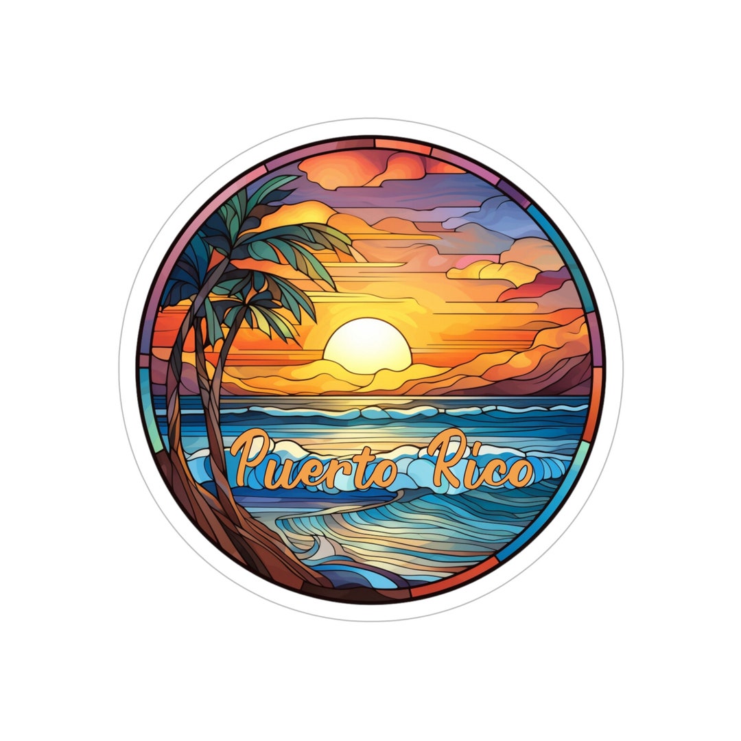 Puerto Rico Sticker, Vinyl Outdoor Sticker, Cute Beach Vacation Trip ...