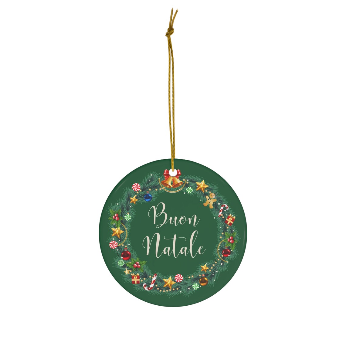 Buon Natale Ornament, Italian Christmas Tree Baubles, Ceramic Ornament ...