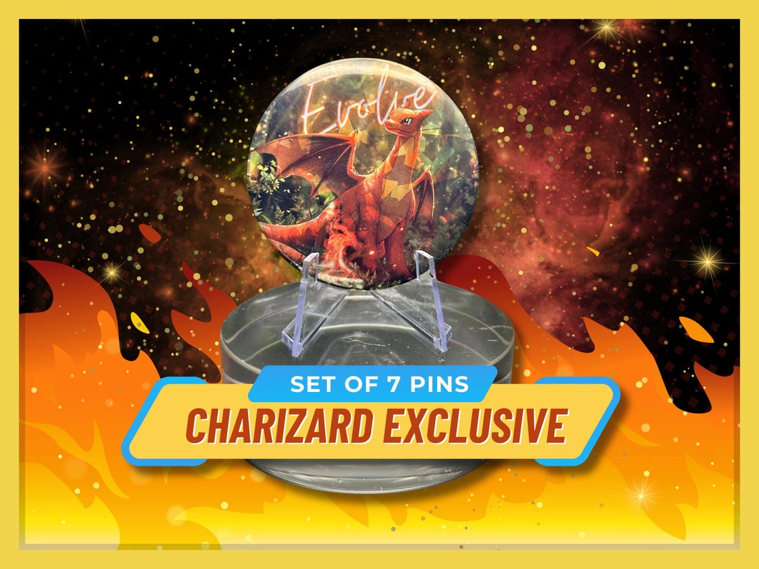 Flaming Inspiration Pokémon Holographic Button Pack With Exclusive ...