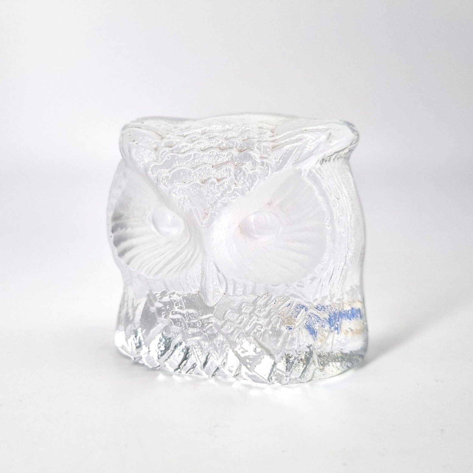 1985 Nybro Glass Owl Paperweight, Owl Figurine, Nybro Sweden, Bookshelf ...