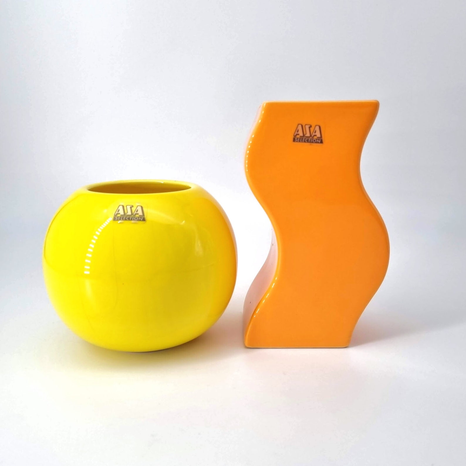 ASA Selection Vases, Set of 2, Squiggly & Round Vase, Wavy Memphis ...