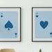 SET OF 4 Ace Card, BLUE Playing Card Poster, Trendy Wall Art, Fun ...