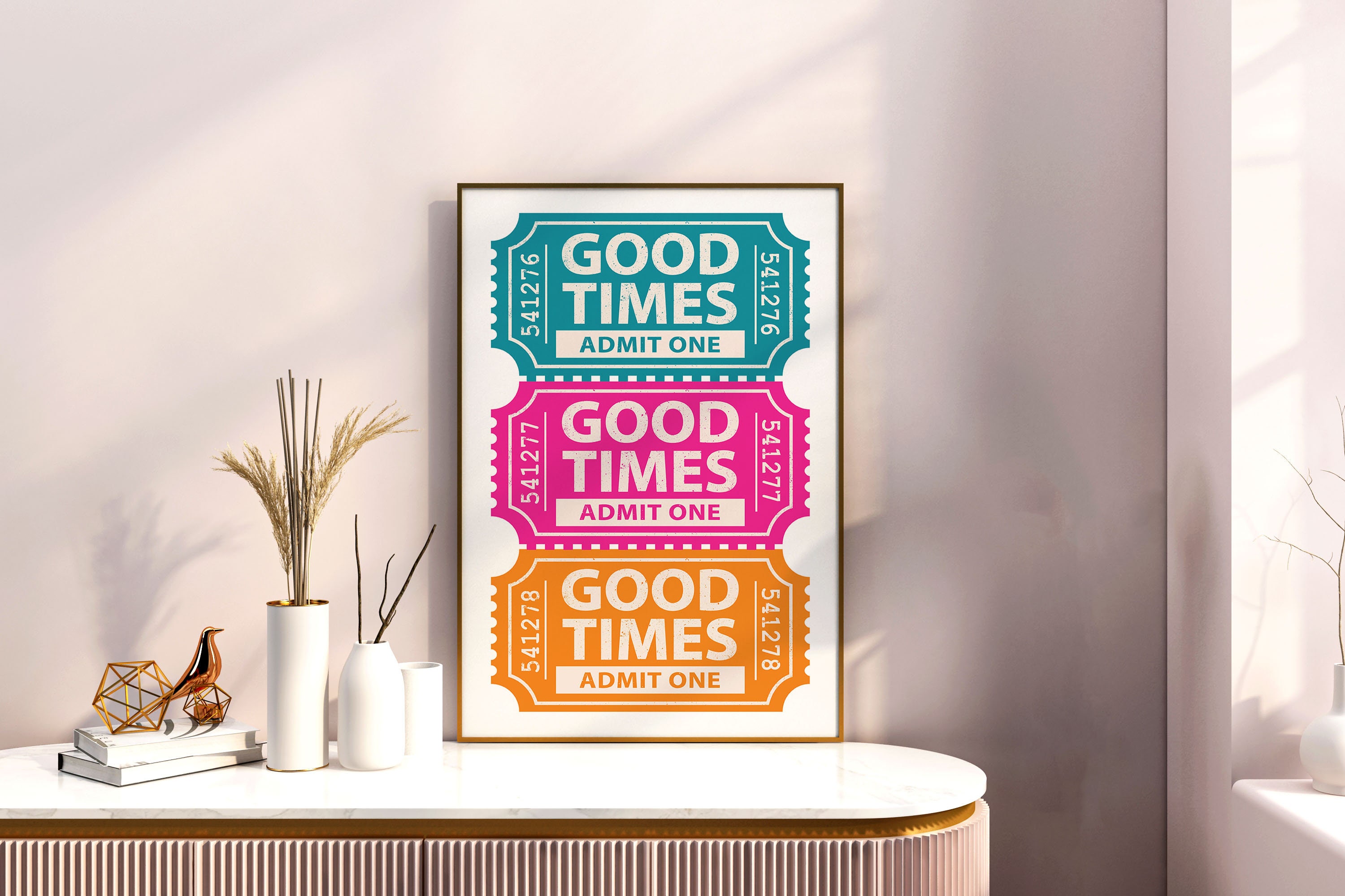Good Times Ticket Maximalist Wall Art Print Dopamine Decor Poster ...