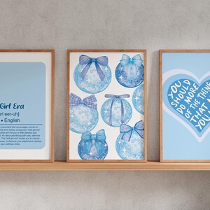 Trendy Blue Bows Set of 12 Wall Art Preppy Coquette Room Decor Bow ...