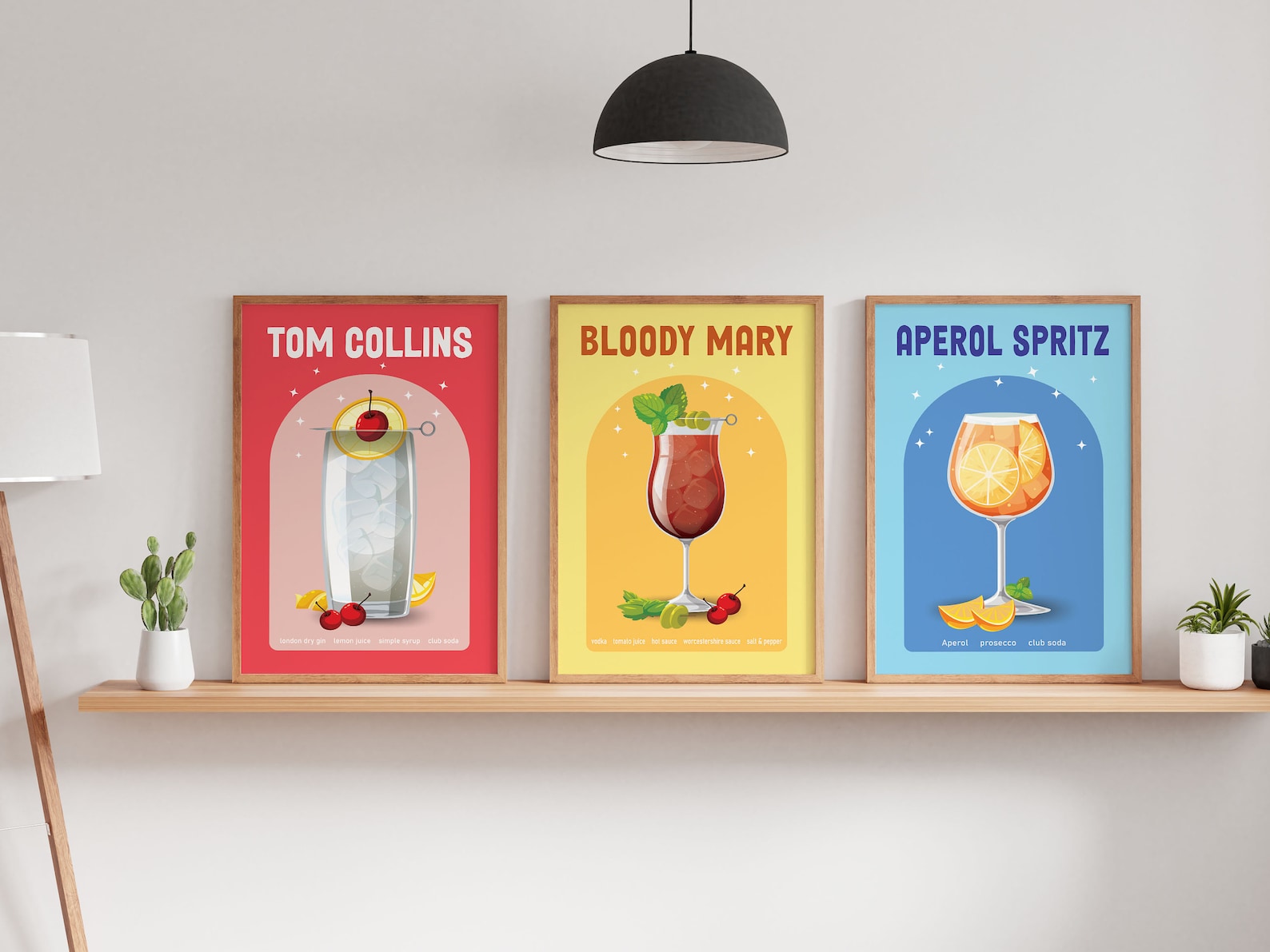 Cocktail Print Set of 15, Alcohol Prints, Colorful Bar Cart Gallery ...