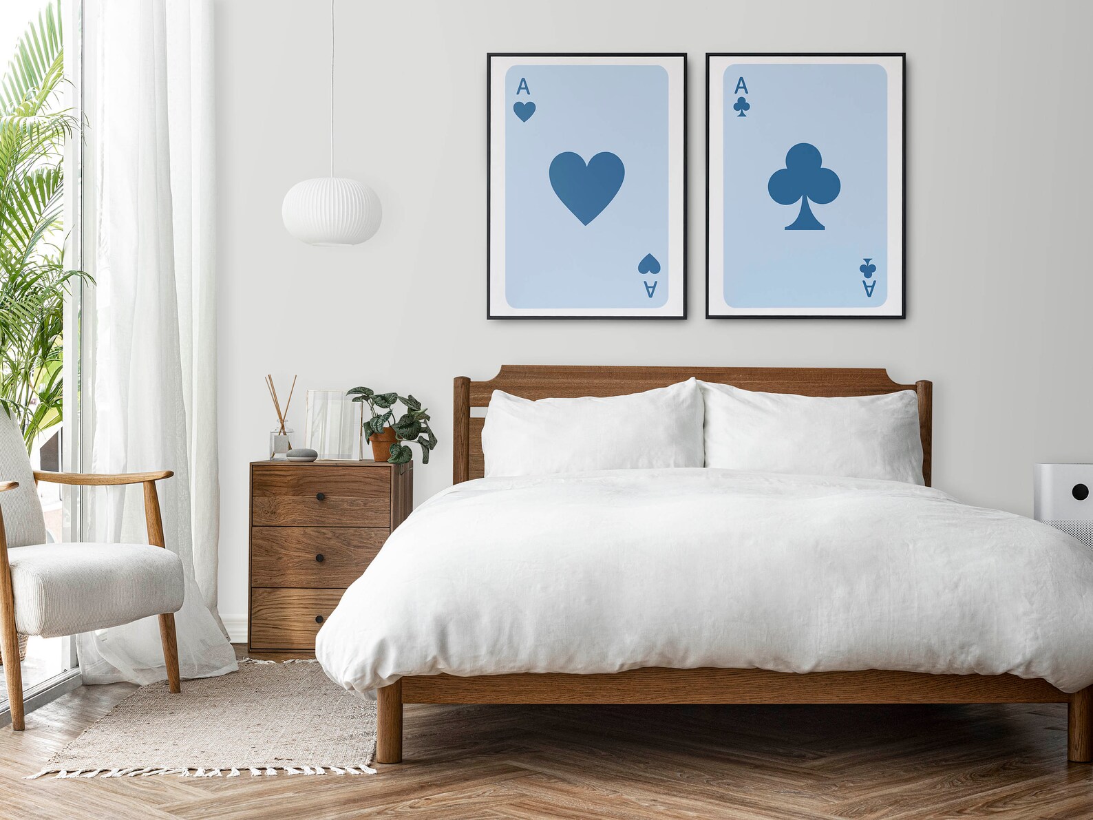 SET OF 4 Ace Card, BLUE Playing Card Poster, Trendy Wall Art, Fun ...