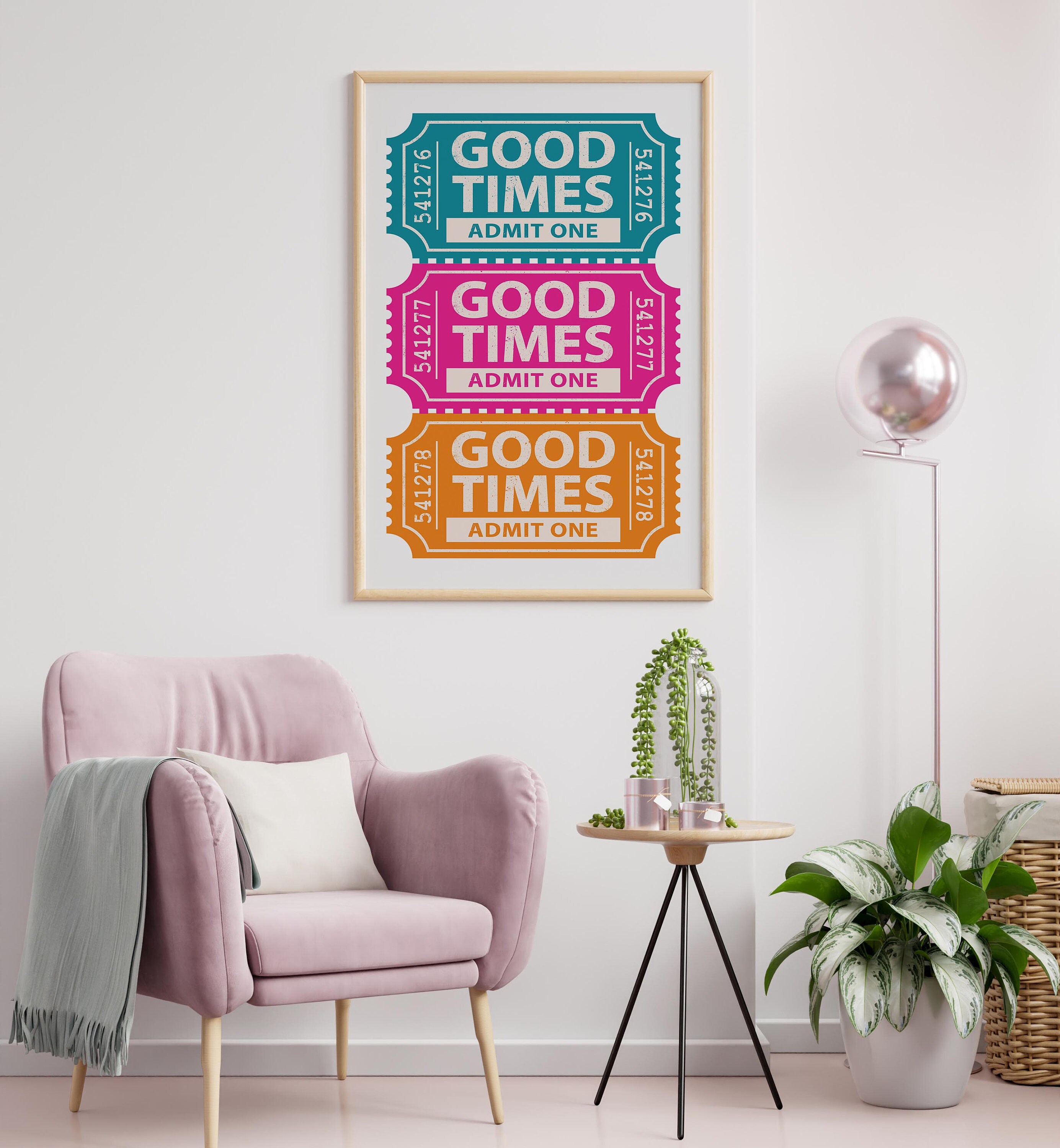 Good Times Ticket Maximalist Wall Art Print Dopamine Decor Poster ...
