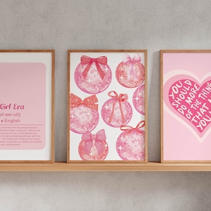 Trendy Pink Bows Set of 12 Wall Art Preppy Coquette Room Decor Bow ...