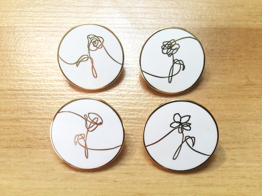 BTS Gold Enamel Pin Badge: Love Yourself | HER - Etsy