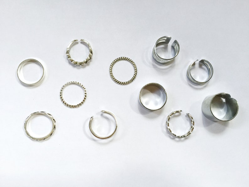 BTS Fashion Inspired Jimin & V Stackable Silver Rings | Etsy