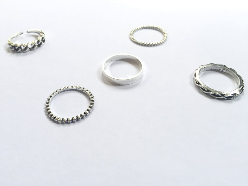 BTS Fashion Inspired Jimin & V Stackable Silver Rings | Etsy