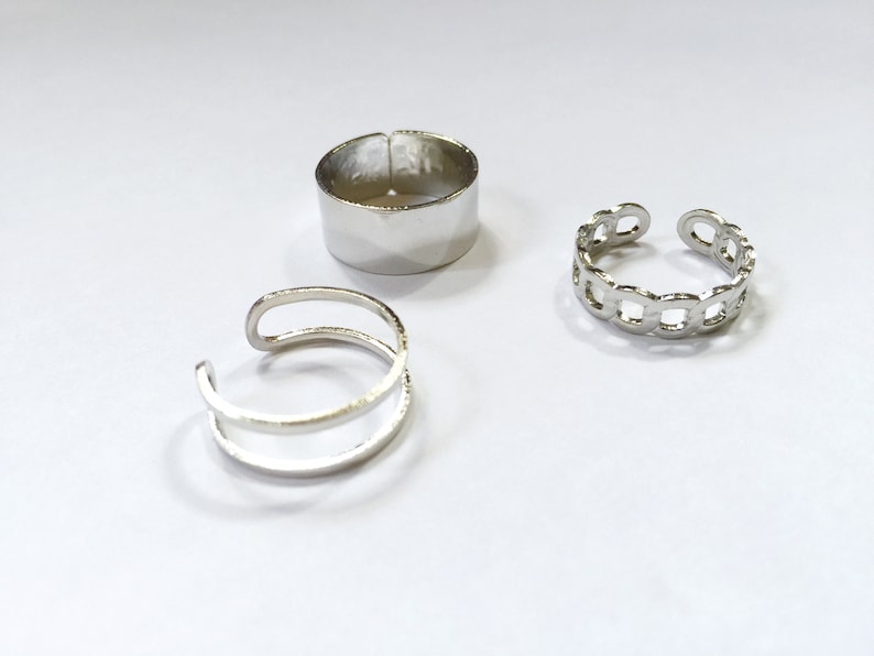 BTS Fashion Inspired Jimin & V Stackable Silver Rings | Etsy