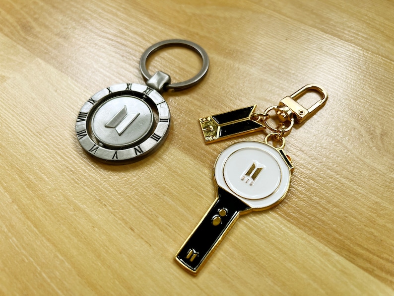 BTS Premium Silver Antique & Gold Keyring With Inclusive - Etsy