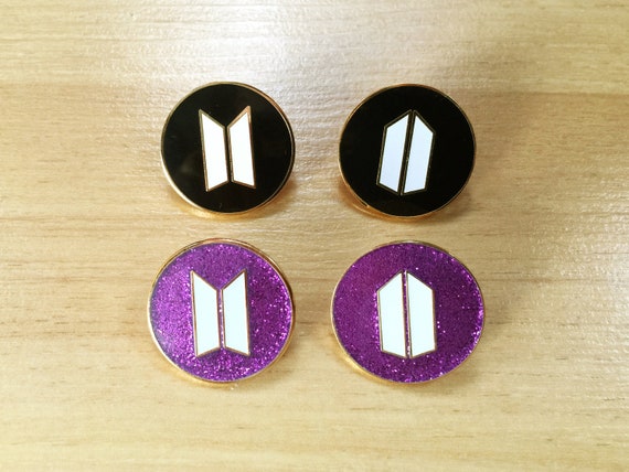 BTS Gold Enamel Pin Badge: BTS & ARMY glows in the Dark | Etsy