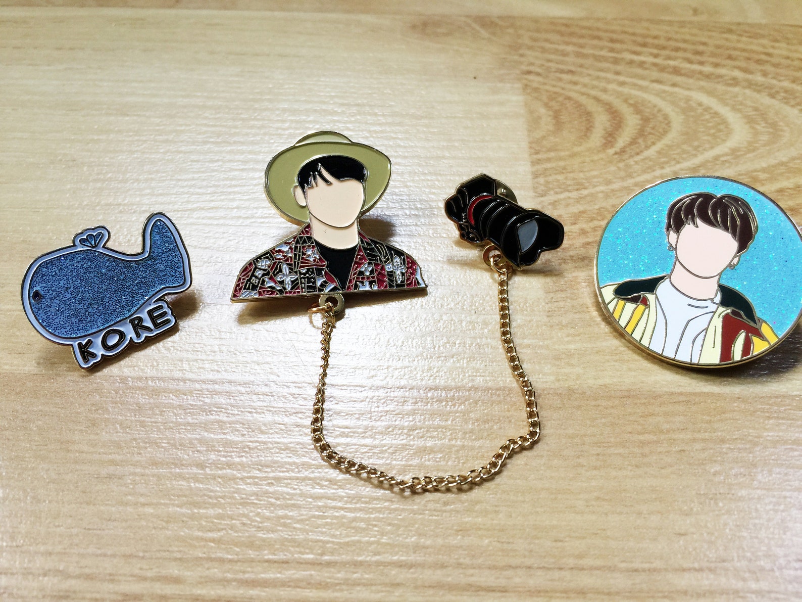 BTS Gold Enamel Pin Badge: Bon Voyage, Euphoria & Kore - Etsy