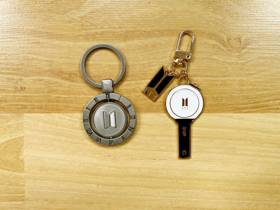 BTS Premium Silver Antique & Gold Keyring With Inclusive Stickers ...