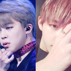 BTS Fashion Inspired Jimin & V Stackable Silver Rings - Etsy