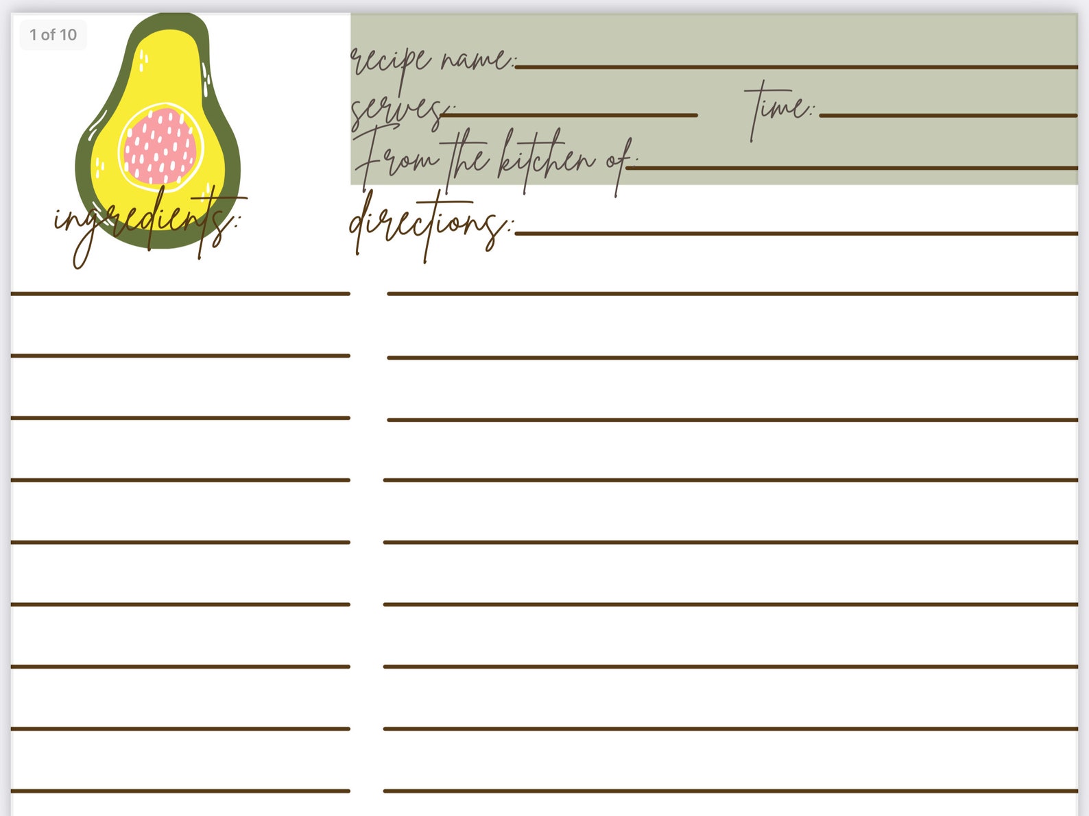 Summer Fruit Recipe Cards - Etsy