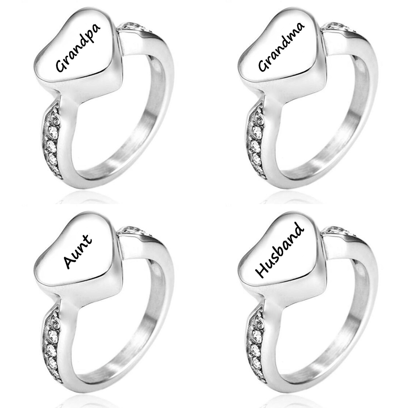 Custom Engraved Cremation Urn Ring Ashes Jewelry Rings Keepsake ...