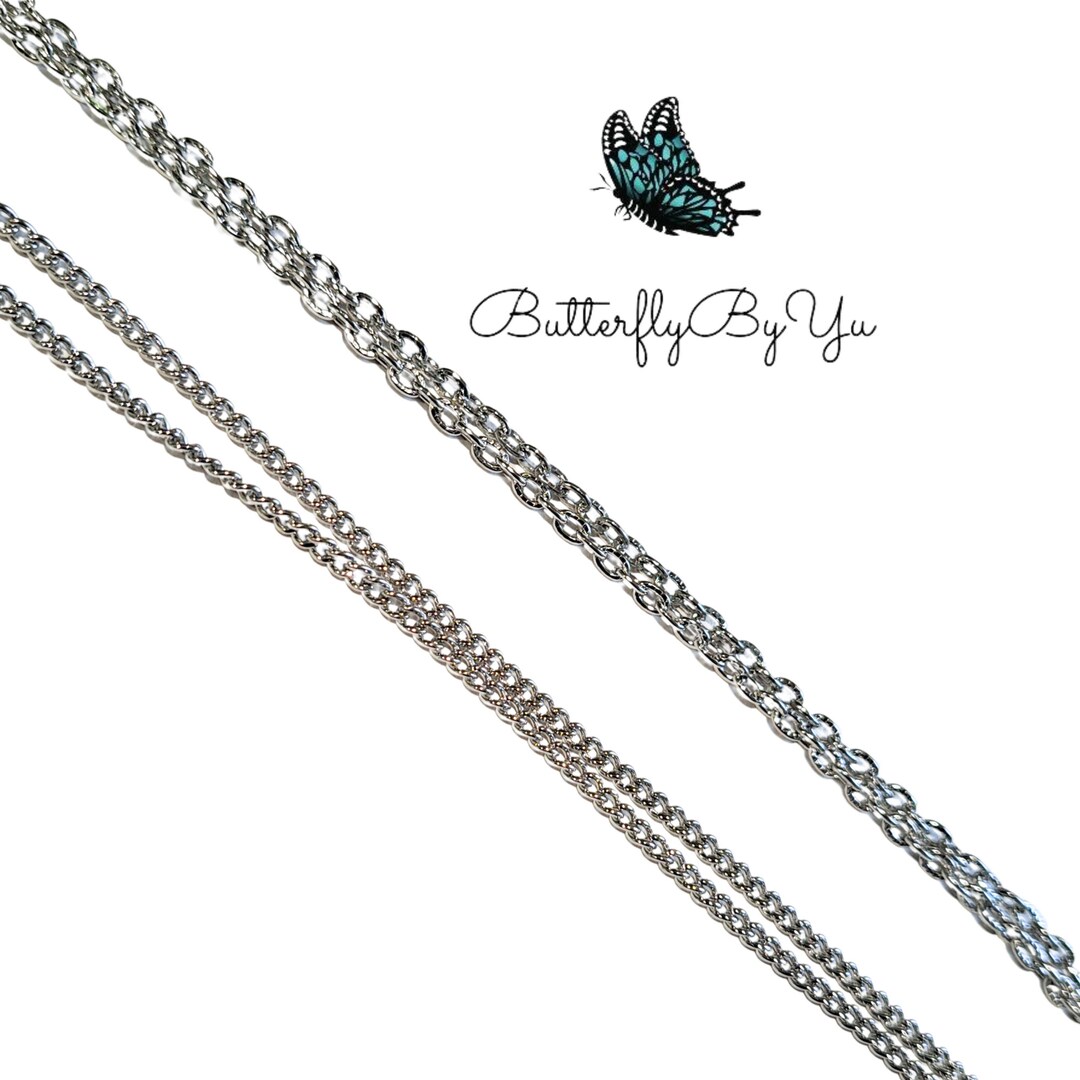 Waterproof Curb Chain, Twist Curb Classic Chain, Rhodium Plated Rolo ...