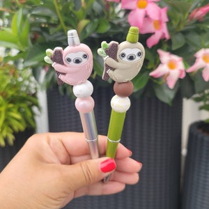 Sloth Pen| Sloth Lover Gift| Beaded Pen| Fun Pens| Cute Pen| Animal Pen ...