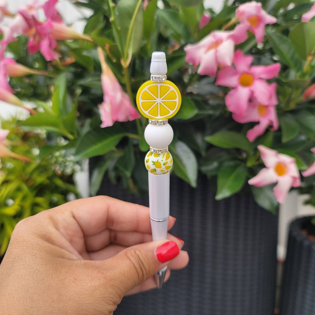 Lemon Pen Gifts Under 15 Beaded Pen Fun Pens Cute Pen - Etsy